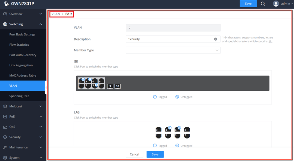 How to create VLANs with Grandstream GWN7800 series switches
